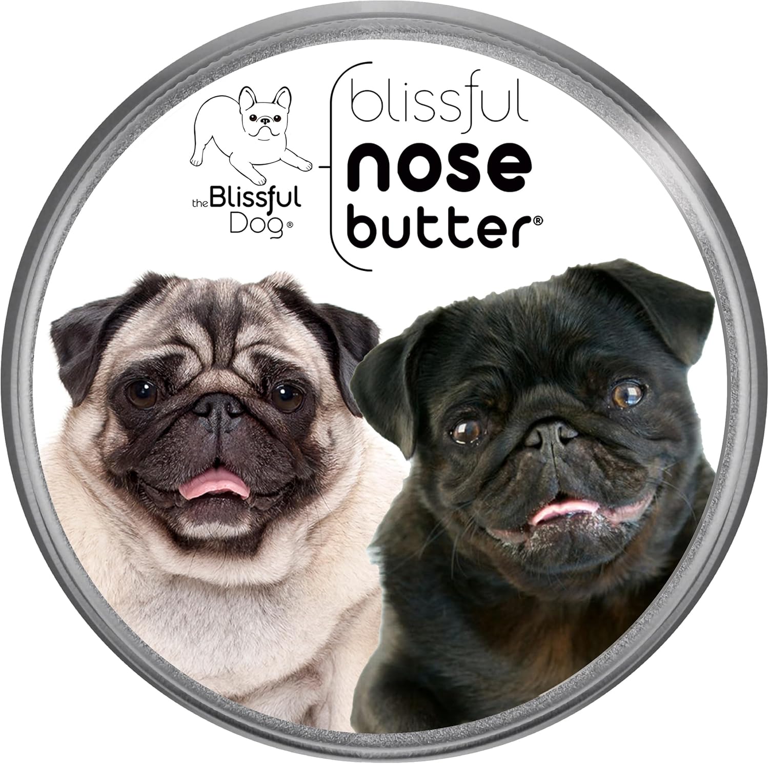 The Blissful Dog Pug Duo Unscented Nose Butter - Dog Nose Butter, 2 Ou ...